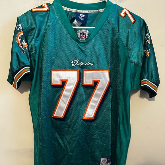 Reebok | Shirts & Tops | Reebok Nfl Miami Dolphins 77 Jake Long Jersey ...